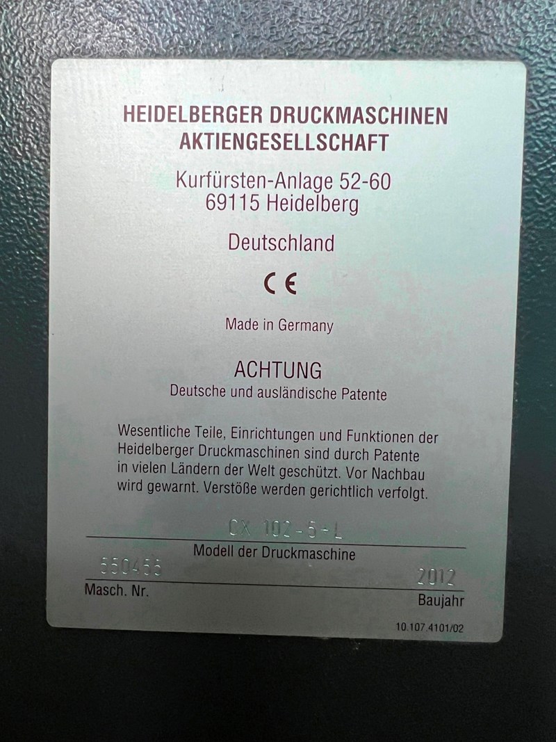 Heidelberg Speedmaster CX 102-5+LX | pressXchange