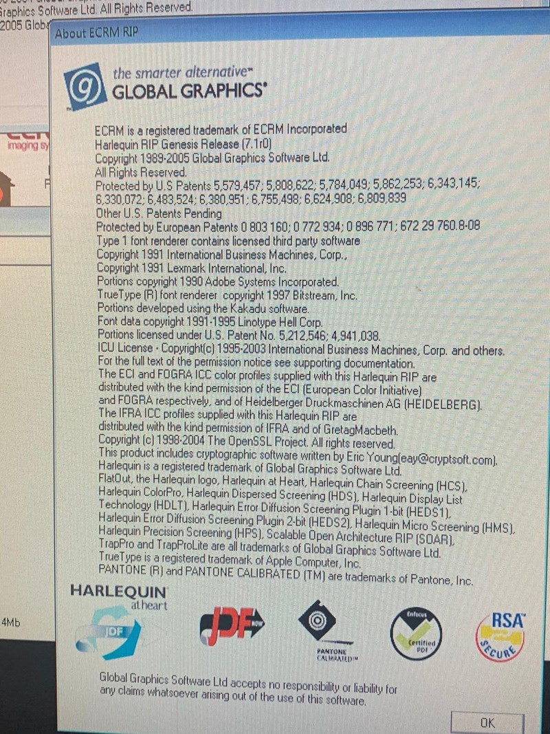 ECRM MAKO 2 , RIP, CTP, YEAR: 6/2004 , MAX, PLATE SIZE 22" x 26.4 ...