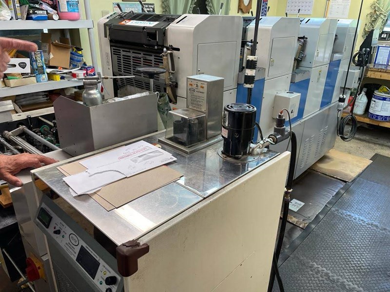 RYOBI 3304H, MODEL 3304H, FOUR COLOR PRESS, IR DRYER, CRESTLINES DAMP ...