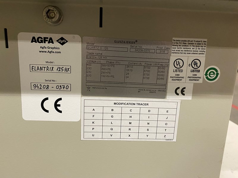 Agfa Elantrix 125 X Thermal plate processor | pressXchange