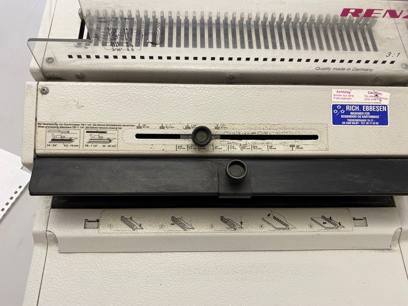 Renz ERW electric desktop punching and RENZ RING WIRE® binding machine ...