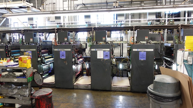 Harris M110A (6) Unit (1) Web Offset Press System + Inline Finishing ...