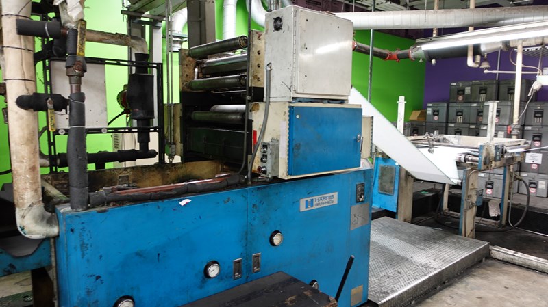 Harris M110B (6) Unit (1) Web Offset Press System + Inline Finishing ...