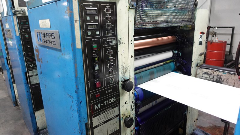 Harris M110B (6) Unit (1) Web Offset Press System + Inline Finishing ...