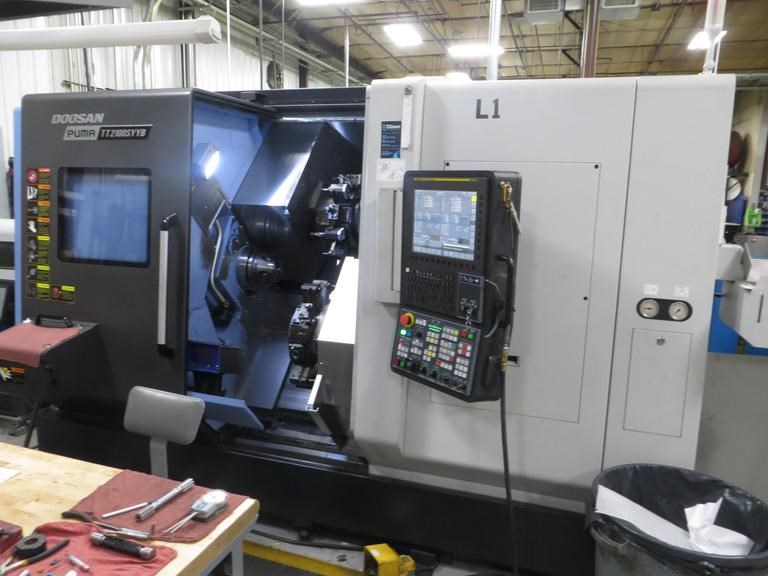 Doosan Puma TT2100SYYB Dual Spindle Dual Turet CNC Turning Center with ...