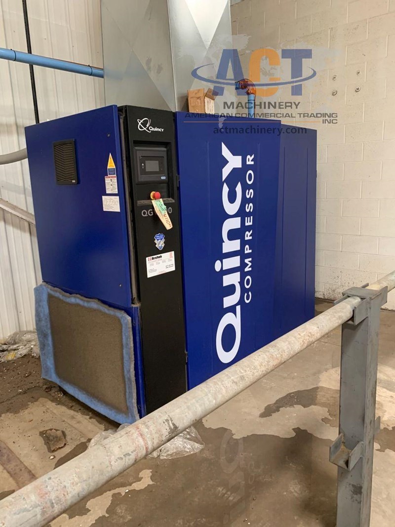 Quincy QGV-100 Rotary Screw Compressor 100HP & QPNC-530 Air Dryer Quincy & Penway 1060 Gallon ...