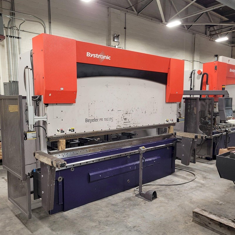 150-Ton X 122" Bystronic Beyeler PR150 IPC 8-Axis CNC Press Brake ...