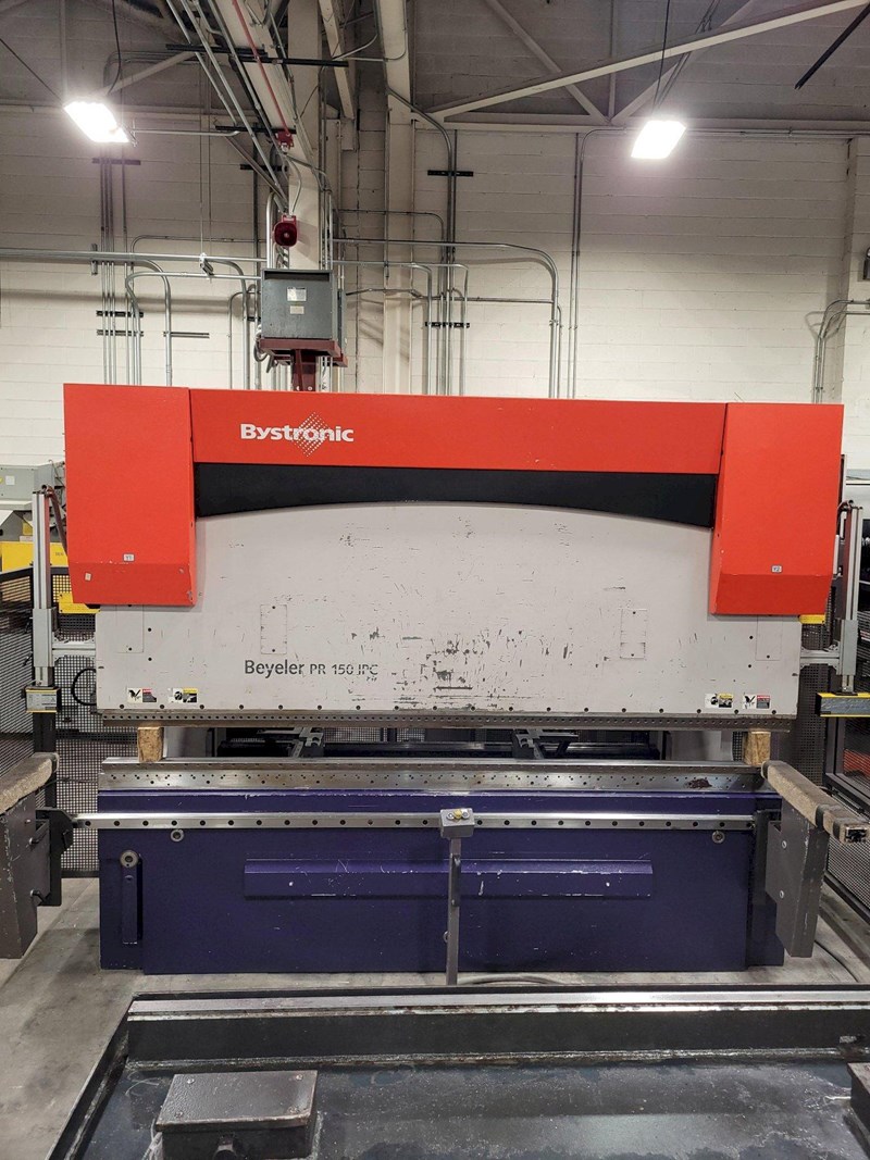 150-Ton X 122" Bystronic Beyeler PR150 IPC 8-Axis CNC Press Brake ...