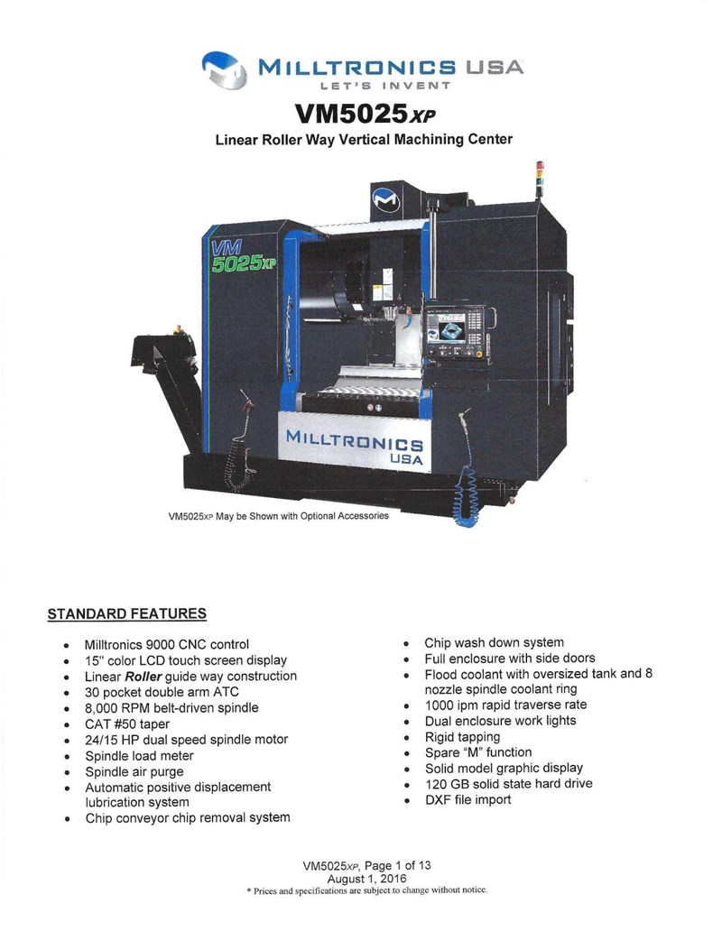 (New) Milltronics VM5025XP CNC Vertical Machining Center | pressXchange