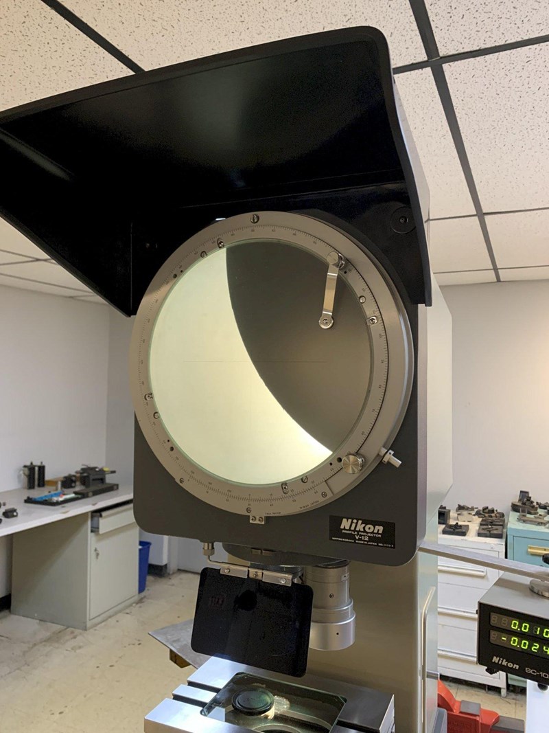 12" NIKON Model V12 Bench Top Vertical Beam Optical Comparator, SN ...