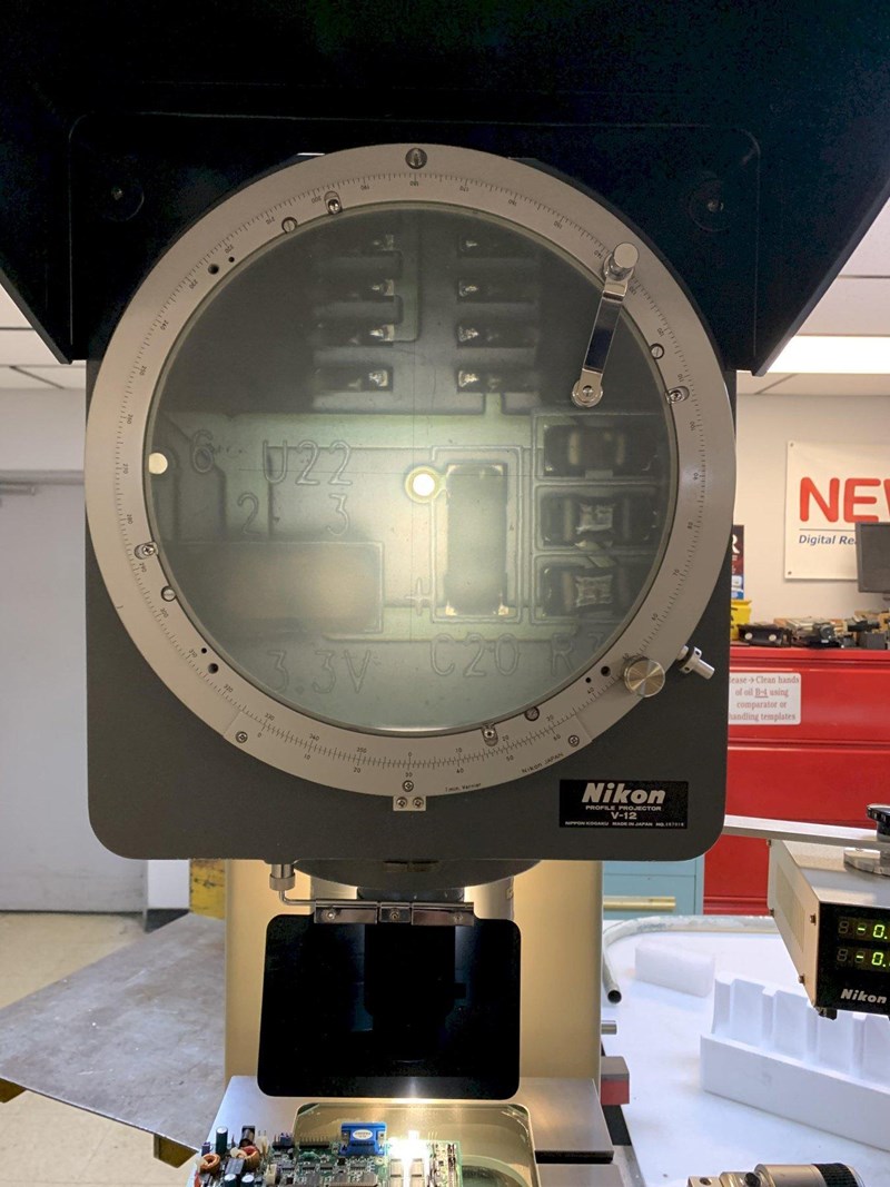 12" NIKON Model V12 Bench Top Vertical Beam Optical Comparator, SN ...