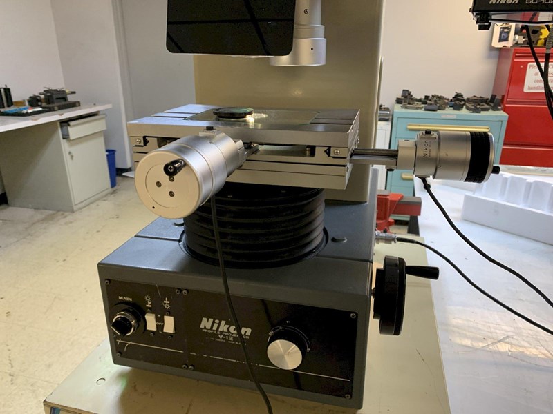12" NIKON Model V12 Bench Top Vertical Beam Optical Comparator, SN ...