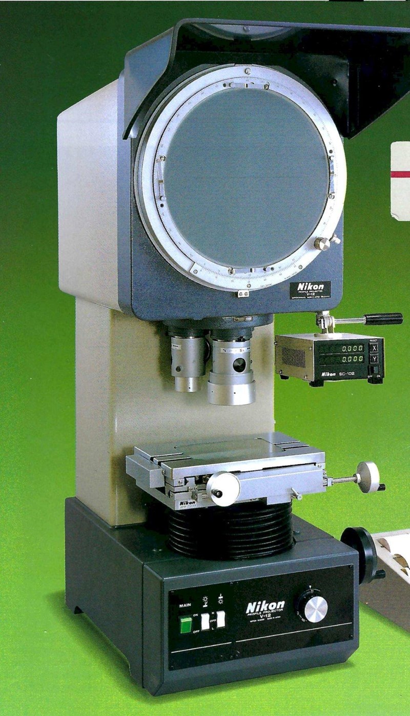 12" NIKON Model V12 Bench Top Vertical Beam Optical Comparator, SN ...