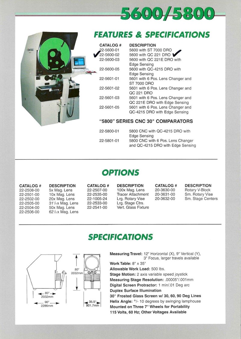 30" Scherr-Tumico Model 22-5600 Optical Comparator with DRO | pressXchange