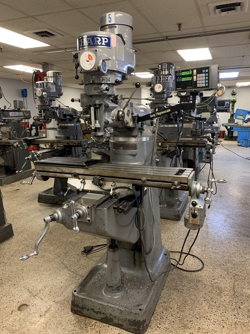 Sharp Variable Speed Vertical Milling Machine, S/N 50422399. | pressXchange