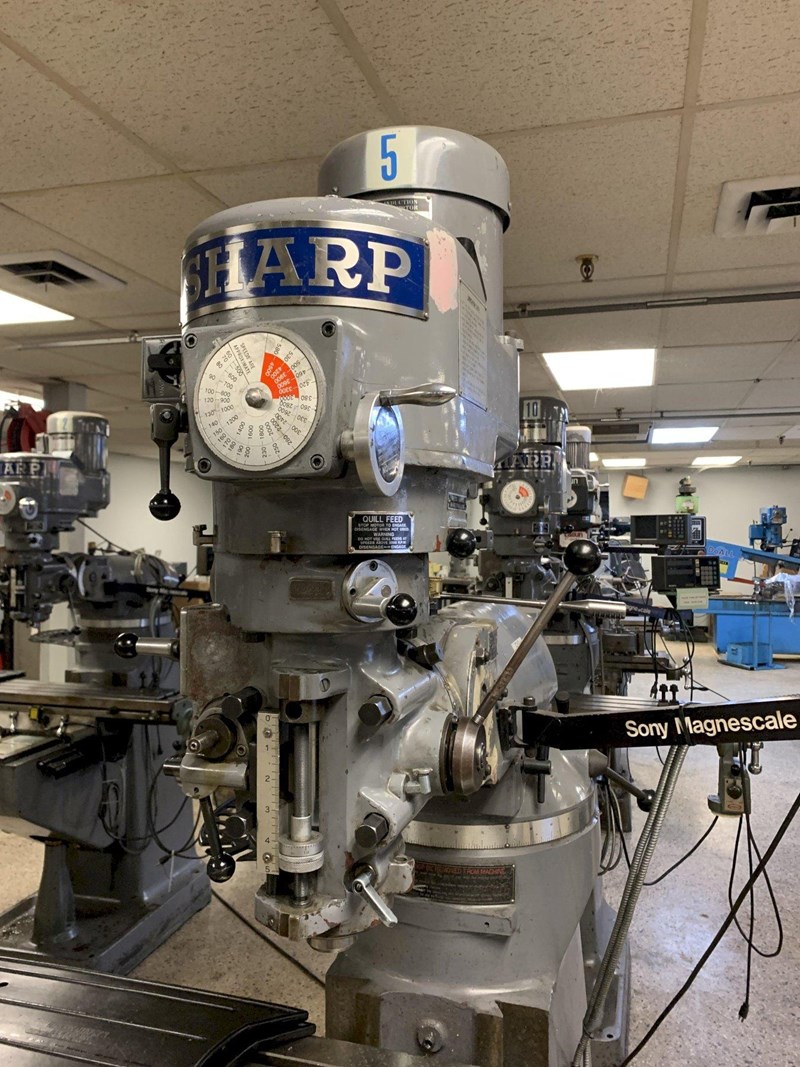 Sharp Variable Speed Vertical Milling Machine, S/N 50422399. | pressXchange