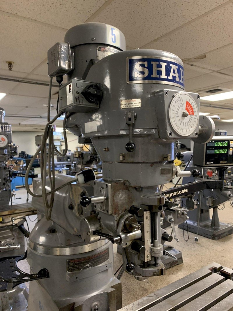 Sharp Variable Speed Vertical Milling Machine, S/N 50422399. | pressXchange