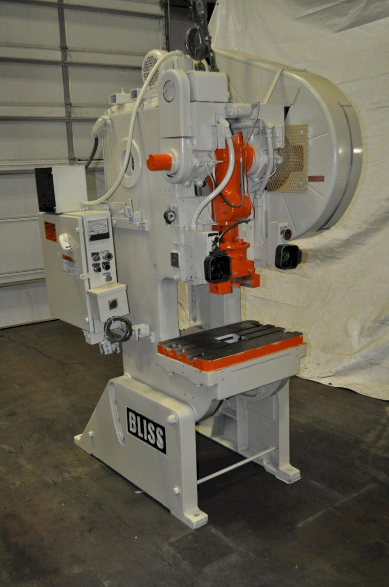 150 Ton Bliss OBI Single Crank Back Geared Press w/ cushion | pressXchange