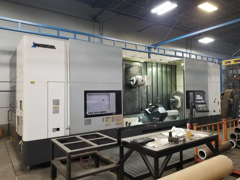 Okuma Multus B550-W BB/BB x 3000mm CNC Multi-Axis Mill-Turn Center with Dual Big Bore Spindles ...