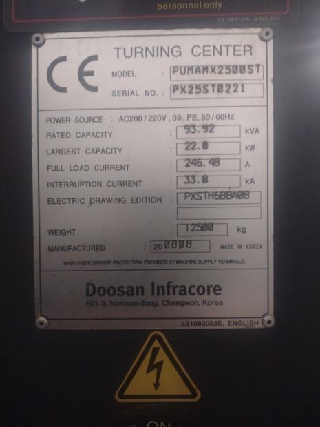 DOOSAN PUMA MX2500ST 9-AXIS CNC MILL TURN CENTER, NEW 2008 - DOOSAN PUMA MX2500ST | pressXchange