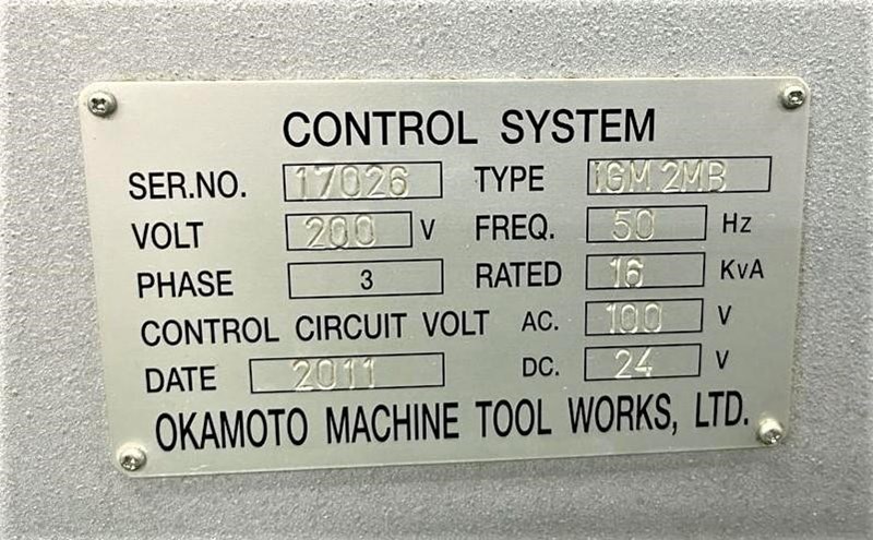 Okamoto Precision Internal Grinding Machine Model IGM-2MB with MDI ...