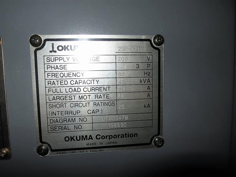 Okuma 2SP-150HM Twin Spindle 3-Axis Turning Center with Live Milling ...