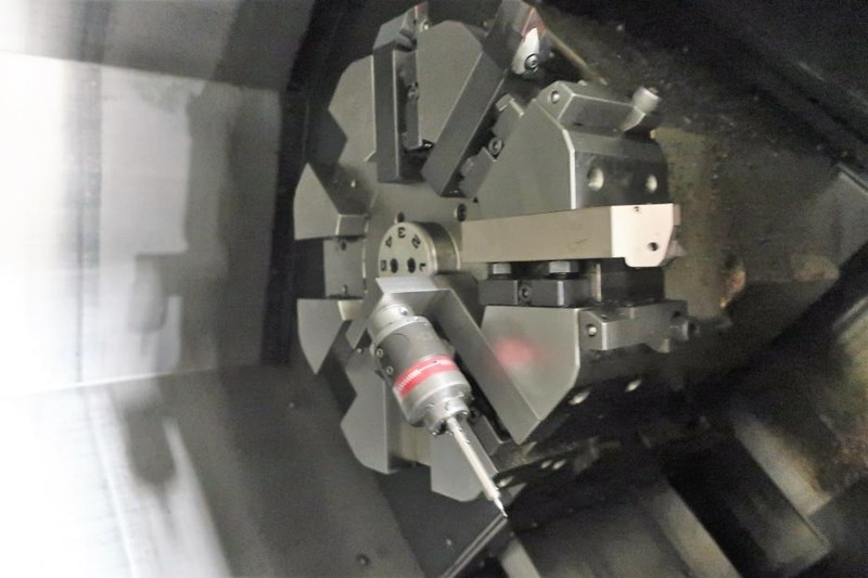 Connected Line of (2) 2015 Takamaz XL-150 CNC Lathes with Robotic ...