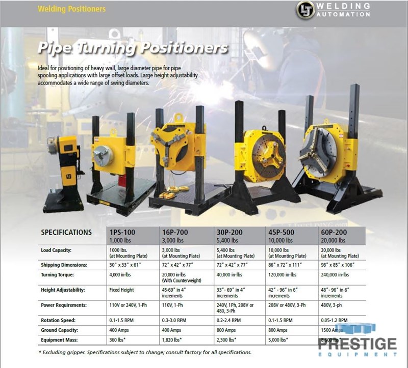 LJ Welding Automation 45P-500 10,000 lb. Welding Positioner | pressXchange