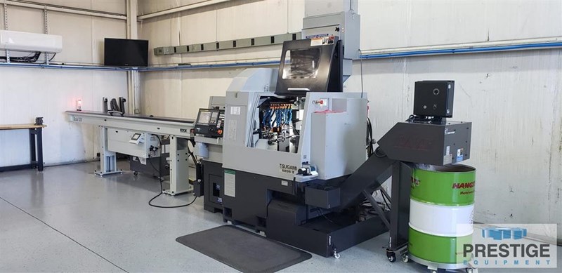 Tsugami S206-II 6-Axis Swiss Type CNC Lathe with Bar Feeder | pressXchange