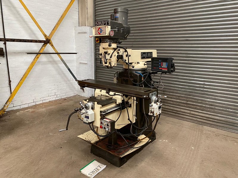 SWIFT 4VS-SQ Turret Milling Machine with Newall DP7 Digital Readout ...