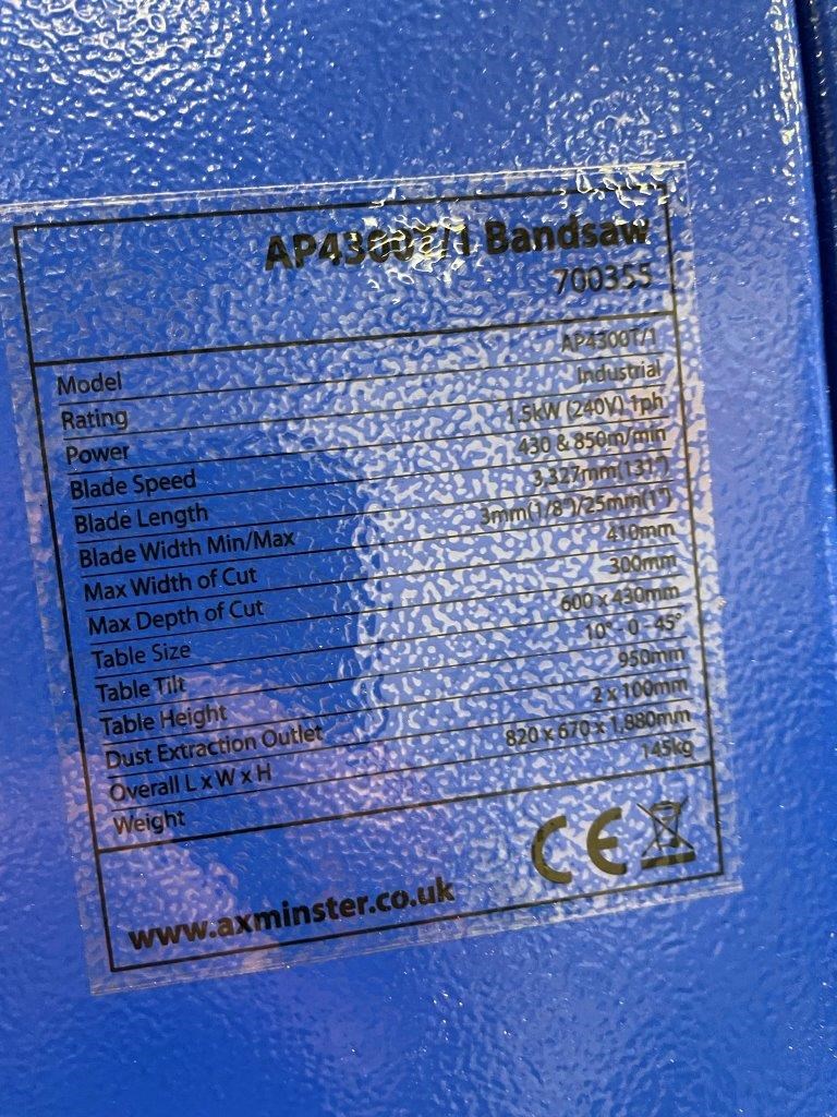 Axminster Floor Standing Band Saw | pressXchange