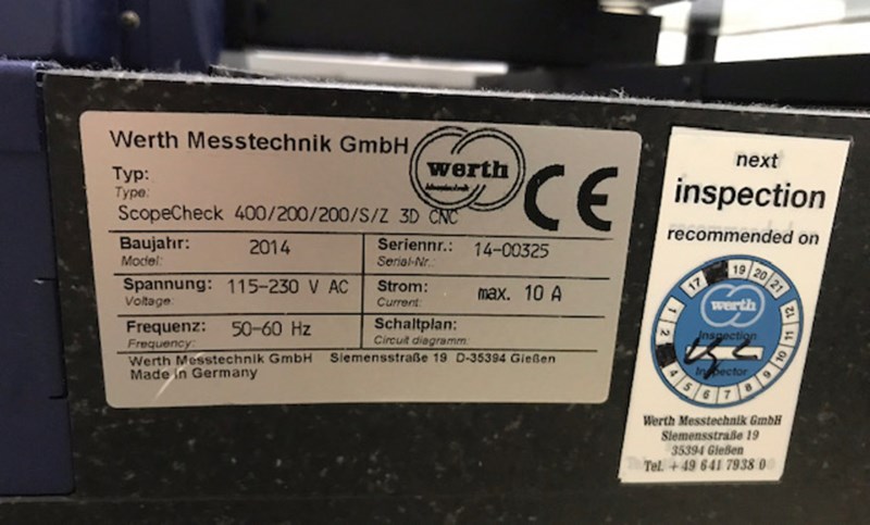 WERTH Scopecheck 400/200/200 S/Z 3D | pressXchange