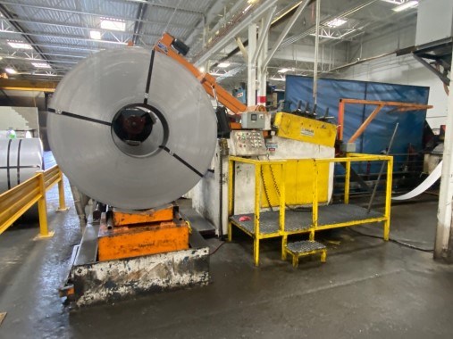 600 TON MINSTER E2-600-132-60 SSDC PRESS W/ DALLAS SERVO FEED LINEE ...