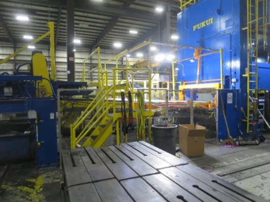 400 TON FUKUI BLANKING LINE WITH FEED LINE AND DUAL STACKER [114471 ...