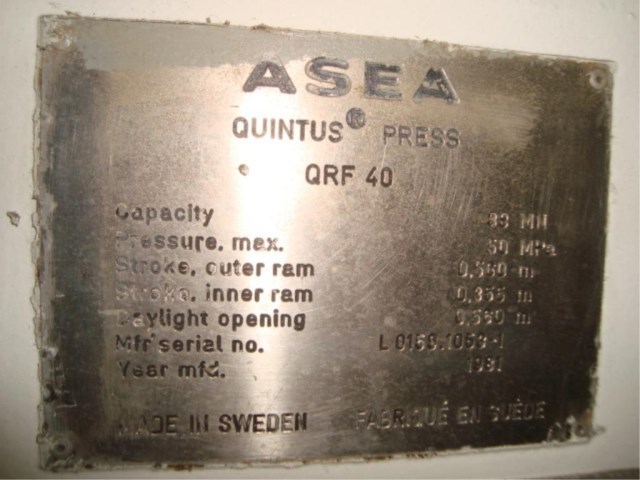 AVURE (ASEA) QUINTUS FLUID CELL FORMING PRESS [114475] | pressXchange