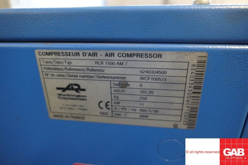 Worthington Creyssensac RLR 1500 AM 7 air compressors | pressXchange