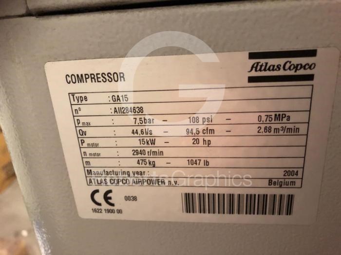 ATLAS GA 15 COMPRESSOR | pressXchange