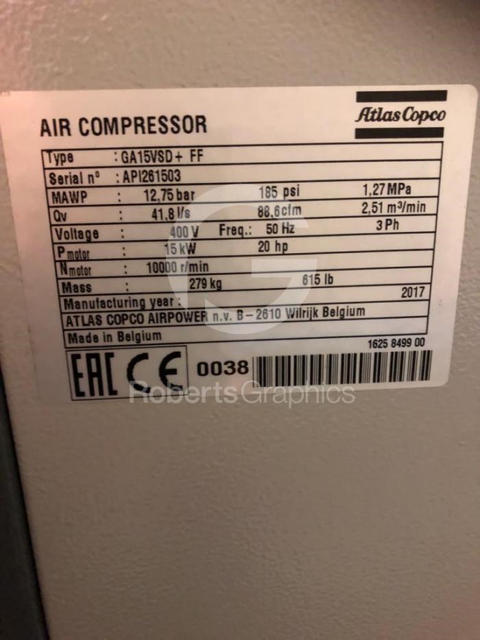 ATLAS COPCO GA 15 VSD + FF COMPRESSOR | pressXchange